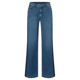 Weite Jeans MAC "PURE galloon", Damen, Gr. 44, L&auml;nge 32, blau (soft navy blau), Denim/Jeans, Obermaterial: 98% Baumwolle, 2% Elasthan, unifarben, weit kn&ouml;chellang, Jeans, im Five-Pocket Style