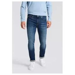 Tommy Hilfiger Straight-Jeans TOMMY JEANS "Ryan Regular Slim Straight", Herren, Gr. 38, L&auml;nge 32, blau (denim schwarz), Denim/Jeans, Obermaterial: 92% Baumwolle, 6% Polyester, 2% Elasthan, straight fit, Jeans Straight-Jeans