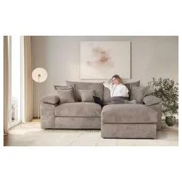 Ecksofa Home Affaire "Soft&Cosy XL L-Form, B: 246 cm - OTTO. Verl&auml;ssliche Qualit&auml;t.", grau (taupe), B:246cm T:187cm, 100% Polyester, Sofas, Ecksofa, Mega-Sofa, Cord oder Chenille-Struktur, mit Federkern & 4 Zierkissen, Topseller