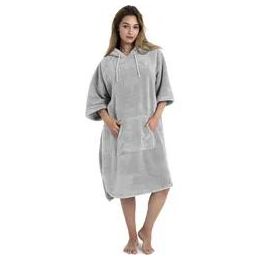 Badeponcho OTTO HOME "Lillou, Surfponcho ideal f&uuml;r Sauna, Spa & im Urlaub" Gr. S, grau, L:100cm, Microfaser, Hausm&auml;ntel, weich und kuschelig, pl&uuml;sch, Fleece, Unisex, f&uuml;r Damen und Herren