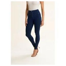 High-waist-Jeans Freddy, Damen, Gr. XL (42), N-Gr, blau (dunkelblau), Denim/Jeans, Obermaterial: 84% Baumwolle, 16% Elasthan, skinny fit lang, Jeans High-Waist-Jeans, mit Rei&szlig;verschlu&szlig;