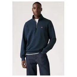 Levi's Sweatshirt LEVI'S "ORIGINAL HM 1/4 ZIP", Herren, Gr. XL, blau (navy blazer), Sweatware, Obermaterial: 100% Baumwolle, bestickt, unifarben, regular fit h&uuml;ftlang, Rundhals, Flachstrickb&uuml;ndchen, Sweatshirts Sweatshirt, mit Troyer-Kragen und Logo-Stickerei