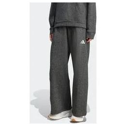 Sporthose Adidas SPORTSWEAR "ALL SZN HOLIDAY GLITTER FLEECE LOOSE", Damen, Gr. L, N-Gr, schwarz (schwarz, normal, gr.), Obermaterial: 68% Baumwolle, 18% Polyester, 8% Polyamid, 6% metallisierte Fasern, Hosen Sporthose