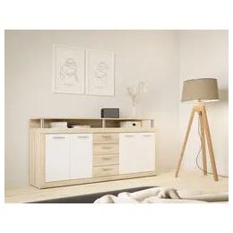 Sideboard FORTE, 94,4, B:197,5cm H:36,3cm T:36,3cm, FSC-zertifizierter Holzwerkstoff, Sideboards, Sideboard, B/H/T 197,5/94,4/36,3 cm, viel Stauraum