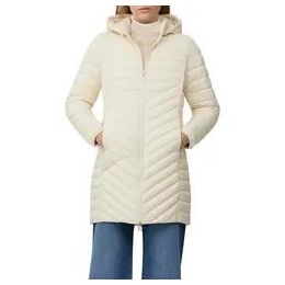 Steppmantel s.Oliver, Damen, Gr. 42, beige (ecru), Web, Obermaterial: 100% Polyester, unifarben, schmal ca. Mitte Oberschenkel, elastischer Bund, M&auml;ntel Steppmantel, im Slim Fit, abnehmbare Kapuze