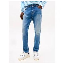 Tommy Hilfiger Slim-fit-Jeans TOMMY JEANS "Austin Slim Tapered", Herren, Gr. 32, L&auml;nge 36, denim medium, Denim/Jeans, Obermaterial: 99% Baumwolle, 1% Elasthan, regular fit lang, Jeans Slim-fit-Jeans, zum Kn&ouml;chel hin schmaler werdende Jeans mit mittlerer Leibh&ouml;he