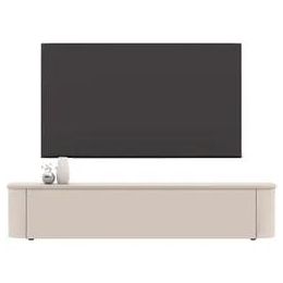 Lowboard OTTO HOME "Lido, 181 cm breit, 1 Klappe, TV-Schrank, TV-Kommode, Medienboard", cashmere, B:181cm H:37cm T:33cm, FSC-zertifizierter Holzwerkstoff, Sideboards, Lowboard, Formgebogenes MDF, Stirnseiten Rundung, Push-to-open, h&auml;ngend/stehend