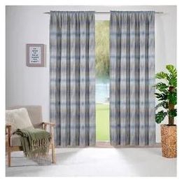 Weckbrodt-Gardinen Vorhang WECKBRODT "Kilian", blau (blau, grau), B:140cm H:145cm, Polyester, Gardinen, Gardine, Store, Dekoschal, blickdicht