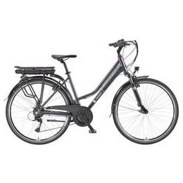 E-Bike Telefunken "E-Trekking Expedition XT485 Damen" Gr. 48, grau (anthrazit, schwarz), Elektrofahrr&auml;der, 48cm, 28 Zoll (71,12cm), Pedelec, Elektrofahrrad, Trekkingrad, Damen, innerhalb StVZO, 28 Zoll