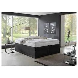 Boxspringbett "Ibiza in den Breiten 160x200, 180x200cm & 200x200cm", schwarz, B:160cm L:200cm, Westfalia Schlafkomfort, Komplettbetten, Boxspringbett