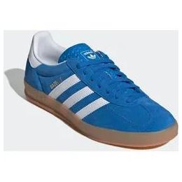 Sneaker Adidas ORIGINALS "GAZELLE INDOOR", Herren, Gr. 38,5, blaubird, ftwwht, gum2, Leder, Synthetik, Schuhe Sneaker