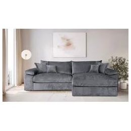 Ecksofa Home Affaire "Soft&Cosy XXL L-Form, B: 303 cm - OTTO. Verl&auml;ssliche Qualit&auml;t.", dunkelgrau, B:303cm T:187cm, 100% Polyester, Sofas, Ecksofa, Mega-Sofa, Cord oder Chenille-Struktur, mit Federkern & 4 Zierkissen, Topseller
