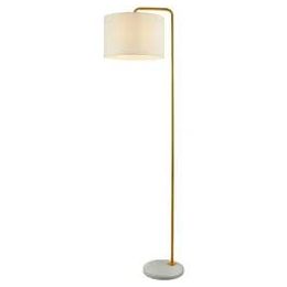 Searchlight Stehlampe "Gallow Floor Lamp - Antique Gold, Marble Base & White Shade", wei&szlig; (antik, gold und wei&szlig;), 1, H: 155cm, 1 Stk., Leuchten, Stehlampe