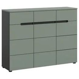 Garderobenschrank Home Affaire "REHAT, TOPSELLER, Breite 120 cm, 3 T&uuml;ren, 3 Schubk&auml;sten, 12 F&auml;cher", grau, gr&uuml;n, schwarz, B:120cm H:94cm T:37cm, FSC-zertifizierter Holzwerkstoff, Schr&auml;nke, Garderobenschrank, Schuhschrank, Kommode, Schuhkommode, Anrichte, Sideboard