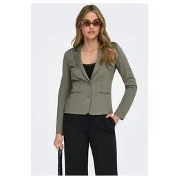 Jerseyblazer Only "ONLPOPTRASH &ndash; 2-Knopf Blazer mit taillierter Silhouette", Damen, Gr. M, smokey olive, Milano Rib, Obermaterial: 63% Viskose, 32% Nylon, 5% Elasthan, unifarben, regular fit h&uuml;ftlang, Blazer, regular fit, Milano Rib, Materialmix, Reverskragen, unifarben