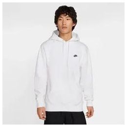 Kapuzensweatshirt Nike SPORTSWEAR "M NK CLUB BB PO HOODIE", Herren, Gr. L, wei&szlig;, wei&szlig;,, Jersey, Obermaterial: 80% Baumwolle, 20% Polyester, normal, Rundhals, Sweatshirts, mit K&auml;ngurutasche, mit angesetztem B&uuml;ndchen, ohne Verschluss
