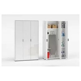 Mehrzweckschrank Home Affaire "JOLLY, Stauraumschrank, Breite 107 cm, H&ouml;he 178 cm", wei&szlig; hochglanz, B:107cm H:178cm T:36cm, FSC-zertifizierter Holzwerkstoff, Schr&auml;nke, Mehrzweckschrank, 3 T&uuml;ren,3 kleine,1 gro&szlig;er Einlegeboden- Schrank hochglanz lackiert
