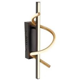 JUST LIGHT Wandleuchte "EMANDA", schwarz (schwarz, messing), 1, &Oslash; 0cm H: 18,5cm, 1 Stk., Leuchten, LED, dimmbar, Switchmo, Wandleuchte
