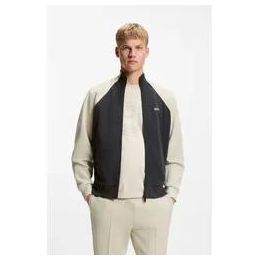 Sweatjacke BOSS Green "Skaz", Herren, Gr. 3XL, dunkelblau402, Sweatware, Obermaterial: 53% Baumwolle, 44% Polyester, 3% Elasthan, regular fit, B&uuml;ndchen, Sweatjacken Sweatjacke, mit Markenlabel