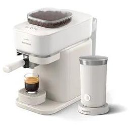 Philips BARISTINA Espressomaschine "BAR303/00 mit Mahlwerk f&uuml;r ganze Bohnen, Milchaufsch&auml;umer inkl.", naturwei&szlig;, 1, Kaffeemaschinen, 16 bar Pumpendruck, Naturwei&szlig;, Espressomaschine