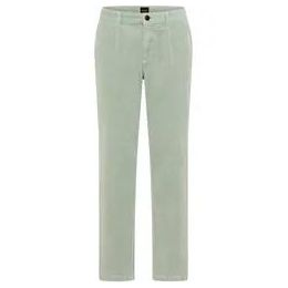 Cordhose BOSS ORANGE "Pleated", Herren, Gr. 34, L&auml;nge 32, open gr&uuml;n351, Cord, Obermaterial: 98% Baumwolle, 2% Elasthan, unifarben, gerade, unten schmal lang, Hosen Cordhose, tapered fit, Feincord-Qualit&auml;t, Bundfalte
