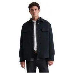 Marc O'Polo Hemdjacke MARC O'POLO "Cord-Overshirt mit leichter Wattierung", Herren, Gr. L, schwarz navy, Cord, Obermaterial: 100% Baumwolle, oversize normal, Manschette, Jacken, Kentkragen, tonale Druckkn&ouml;pfe