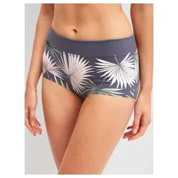 Panty Calida "Elastic Trend", Damen, Gr. S (40/42), graystone, Single Jersey, Obermaterial: 94% Baumwolle, 6% Elasthan, eng, Unterhosen Panty, mit floralem Print