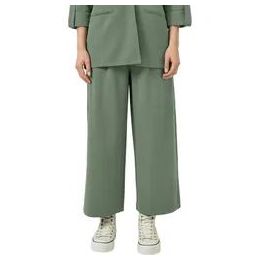 Culotte QS, Damen, Gr. 36, N-Gr, khaki, Web, Obermaterial: 95% Polyester, 5% Elasthan, unifarben, regular fit 7/8-L&auml;nge, Hosen Culotte, Sommerhose mit Knopf-Design am Gummibund