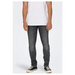 Only & Sons Regular-fit-Jeans ONLY & SONS "ONSWEFT REG 7900 EY BOX JEANS NOOS", Herren, Gr. 32, L&auml;nge 32, dunkelgrau denim detail:tinted, Denim/Jeans, Obermaterial: 50% Baumwolle, 30% Polyester, 18% Viskose, 2% Elasthan, Abriebeffekte, regular fit lang, Jeans, Baumwollmischung, regular fit