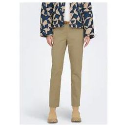 Jacqueline de Yong Chinohose JDY "JDYCHICAGO MW BELTED CHINO PANTS PNT DIA", Damen, Gr. XL (42), L&auml;nge 32, travertine, Web, Obermaterial: 98% Baumwolle, 2% Elasthan, unifarben, regular fit kn&ouml;chellang, Hosen Chinohose