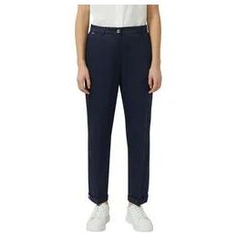 Anzughose s.Oliver BLACK LABEL, Damen, Gr. 40, N-Gr, navy, Web, Obermaterial: 97% Baumwolle, 3% Elasthan, unifarben, slim fit kn&ouml;chelfrei, Hosen Anzughose, mit Taschen