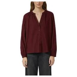 Langarmbluse s.Oliver, Damen, Gr. 38, schwarz merlot, Web, Obermaterial: 55% Baumwolle, 45% Viskose, unifarben, relaxed fit normal, V-Ausschnitt, elastischer Bund, Blusen, mit Knopfleiste