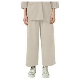 Culotte QS, Damen, Gr. 44, N-Gr, beige, Web, Obermaterial: 95% Polyester, 5% Elasthan, unifarben, regular fit 7/8-L&auml;nge, Hosen Culotte, Sommerhose mit Knopf-Design am Gummibund
