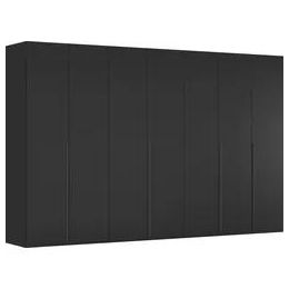 Dreht&uuml;renschrank Rauch "Kleiderschrank Schrank Garderobe W&auml;scheschrank BESTSELLER MONTCLAR", schwarz, griffe graphit, B:350cm H:223cm T:60cm, Holzwerkstoff, Schr&auml;nke, Dreht&uuml;renschrank, Front in Glas/Hochglanz/Dekor/Grauspiegel in 5 Breiten MADE IN GERMANY, Topseller