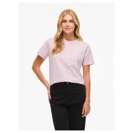 Kurzarmshirt Vila "VINORA S/S T-SHIRT - NOOS", Damen, Gr. S, cherry blossom, Jersey, Obermaterial: 96% Baumwolle, 4% Elasthan, unifarben, regular fit normal, Rundhals, Shirts, Baumwollmischung, regular fit