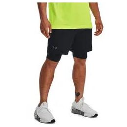 2-in-1-Shorts Under Armour "UA VANISH WOVEN 2IN1 STS", Herren, Gr. L, N-Gr, schwarz, schwarz, pitch gray, Obermaterial: 100% Polyester, Hosen, f&uuml;r vielseitige Aktivit&auml;ten, leichtes Material, 2-in-1-Design