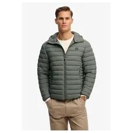 Steppjacke Superdry "Hooded Fuji Lite Jacket", Herren, Gr. 3XL, biker grau, Steppware, Obermaterial: 100% Nylon, unifarben, h&uuml;ftlang, Jacken Steppjacke, slim fit Form, mit Kapuze