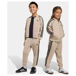 Trainingsanzug Adidas ORIGINALS "SST TRACKSUIT", Jungen, Gr. 110, stone khaki, Obermaterial: 100% Polyester, Sportanz&uuml;ge Trainingsanzug