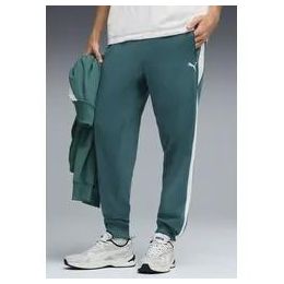 Trainingshose Puma "T7 FOUNDATION CL POLY KNITTED PANTS", Herren, Gr. L, N-Gr, emerald ice, Trikot, Obermaterial: 100% Polyester, unifarben, regular fit normal, Hosen Trainingshose, mit Eingrifftaschen, Regular Fit, sportlicher Stil
