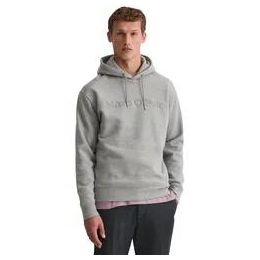 Marc O'Polo Hoodie MARC O'POLO "relaxed fit aus weicher Bio-Baumwolle", Herren, Gr. XL, cloudy grau melange, Sweatware, Obermaterial: 100% Baumwolle, relaxed fit normal, Rippb&uuml;ndchen, Sweatshirts Hoodie, Ton-in-Ton Stickerei auf der Brust