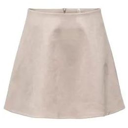 Minirock Only "ONLRINEA SKATER SKIRT JRS", Damen, Gr. M, island fossil, Jersey, Obermaterial: 96% Polyester, 4% Elasthan, unifarben, mini, R&ouml;cke Minirock, Kunstfaser
