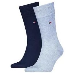 Socken Tommy Hilfiger "TH MEN SOCK CLASSIC 2P", Damen, Gr. 39-42, light blau melange, Baumwollmischung, normal, Socken Socken, Mit eingestricktem Flag-Logo