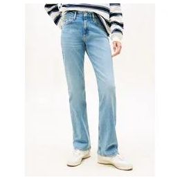 Tommy Hilfiger Bootcut-Jeans TOMMY JEANS "CLEO MID BOOTCUT EI5113", Damen, Gr. 31, L&auml;nge 30, denim medium, Denim/Jeans, Obermaterial: 99% Baumwolle, 1% Elasthan, leichte Abriebeffekte, bootcut fit kn&ouml;chellang, Jeans