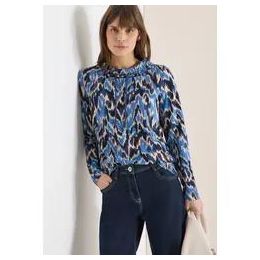 Langarmshirt Cecil, Damen, Gr. L (42), cloud blau, Jersey, Obermaterial: 48% Baumwolle, 48% Modal, 4% Elasthan, bedruckt, bequem h&uuml;ftbedeckend, Rundhals, Shirts Langarmshirt, mit grafischem Muster