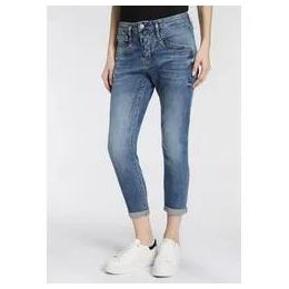 Boyfriend-Jeans Herrlicher "Shyra Cropped Denim Light", Damen, Gr. 26, N-Gr, ocean fade, Denim/Jeans, Obermaterial: 98% Baumwolle, 2% Elasthan, straight fit 7/8-L&auml;nge, Jeans, 7/8-L&auml;nge mit hohem Bund