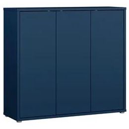 Schuhschrank FORTE "Alice Springs, Schuhschrank, Platz f&uuml;r 20 Paar Schuhe, 3 T&uuml;ren", nachtblau, B:109,2cm H:99,1cm T:34,9cm, Holzwerkstoff, Schr&auml;nke, Schuhschrank, Stauraumschrank, Mehrzweckschrank, grifflose Front, Push to open