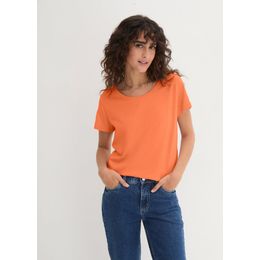 bonprix Rundhals-Shirt (5er-Pack), orange, mit Baumwolle