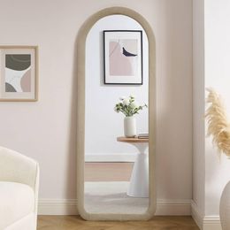 Pharao24.de Ganzk&ouml;rperspiegel Schlafzimmerspiegel in modernem Design mit Kunstfellrahmen