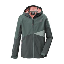 Softshelljacke Killtec "KOS 142 BYS SFTSHLL JCKT", Jungen, Gr. 176, grasgr&uuml;n, Oberseite: 100% Polyester;R&uuml;ckseite: 100% Polyester;Futter: 100% Polyester, Jacken Softshelljacke, Wind- und wasserabweisende Kinderjacke, Colourblock-Design