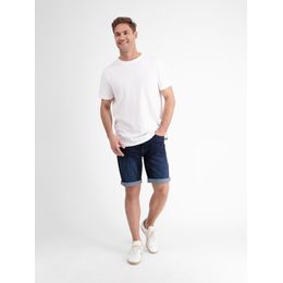 Bermudas Lerros "Herren Denim-Bermuda in Comfort-Stretch", Herren, Gr. 40, blau (dunkelblau), 99% Baumwolle, 1% Elasthan, Hosen Bermudas